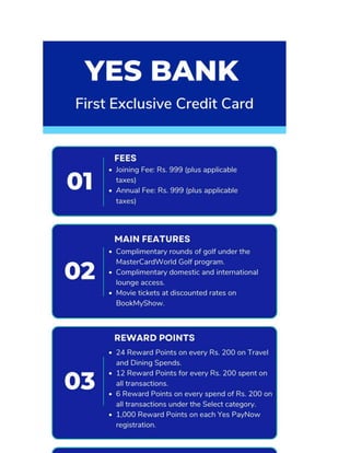 Yes Bank First Exclusive Credit Card | PDF