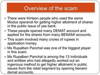 Yes bank IPO scam | PPTX