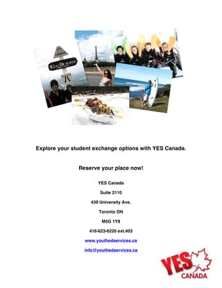 YES Canada Student Exchange Program Information | PDF