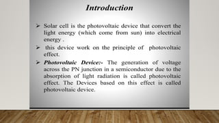 A presentation on solar cell and its construction | PPT