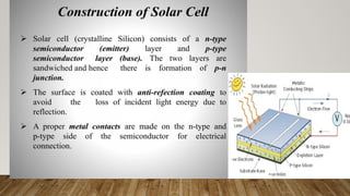 A presentation on solar cell and its construction | PPT