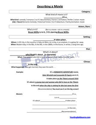 Lesson - At the movies | PPTX