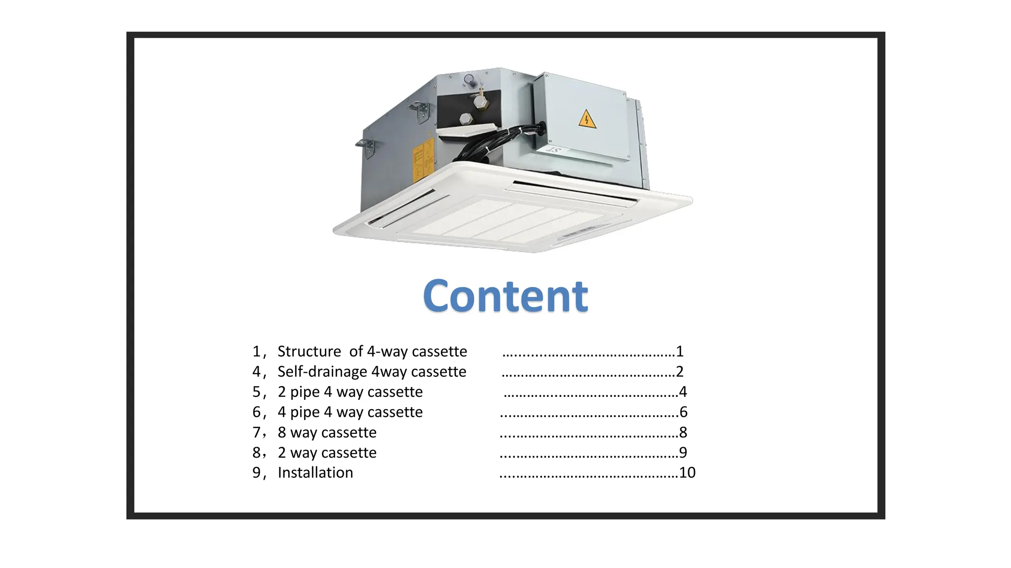 Yesncer 1-way/2-way/8-way Cassette Fan coil units.pdf