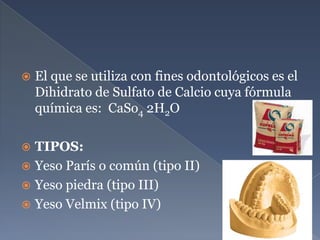 Yeso, cera y plastilina odontologia | PPTX