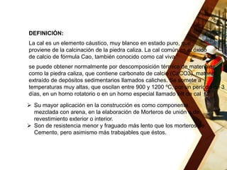 producción y características de Yeso y cal | PPTX