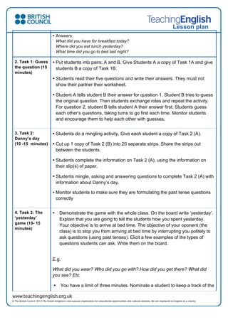 Yesterday lesson plan | PDF