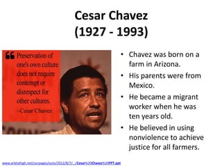 Yes We Can Cesar Chavez and Barack Obama Digital Portrait | PPTX