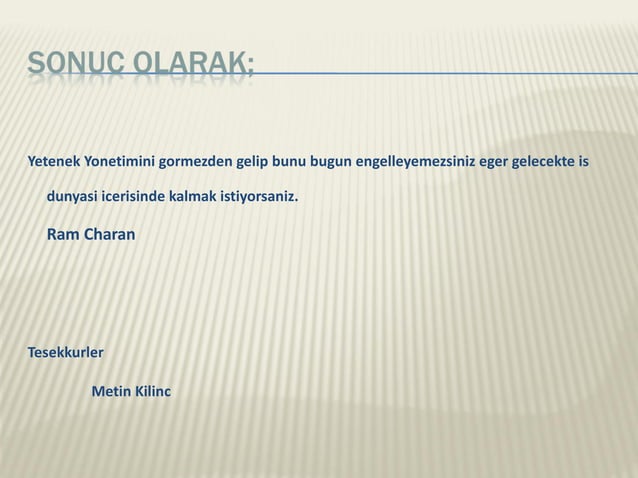 Yetenek Yonetimi Bill Conaty | PPT