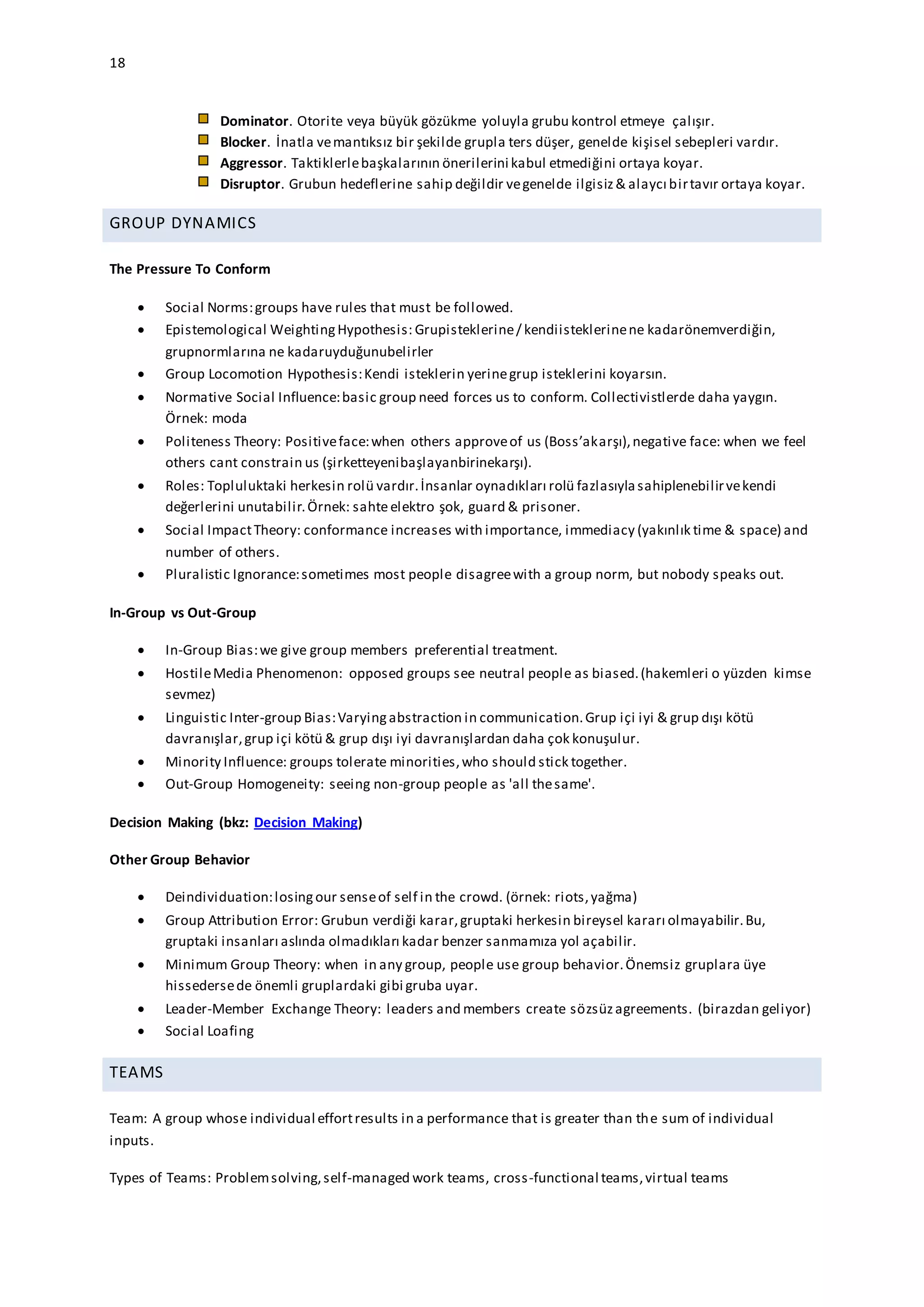 Organizational Behavior - Genel özet | DOCX