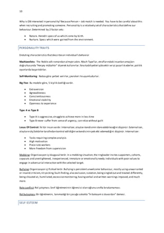 Organizational Behavior - Genel özet | DOCX