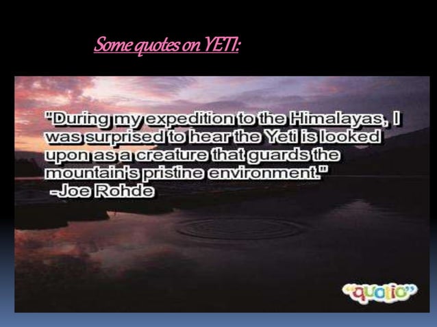 Yeti | PPT | Free Download