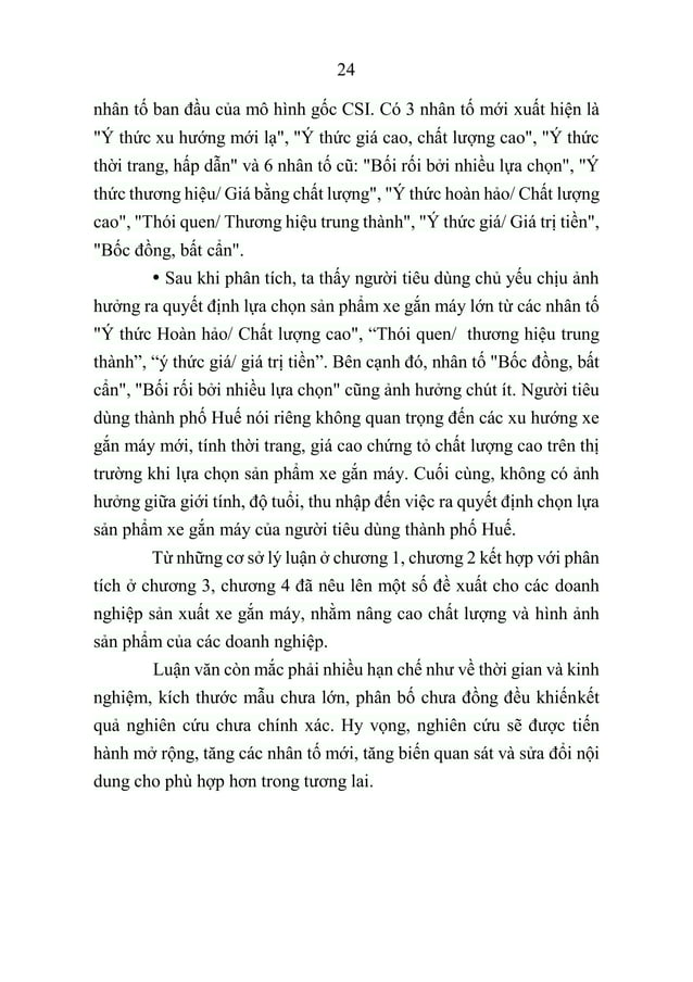 Nghiên cứu các nhân tố ảnh hưởng đến quyết định lựa chọn sản phẩm xe gắn máy của người tiêu dùng ...
