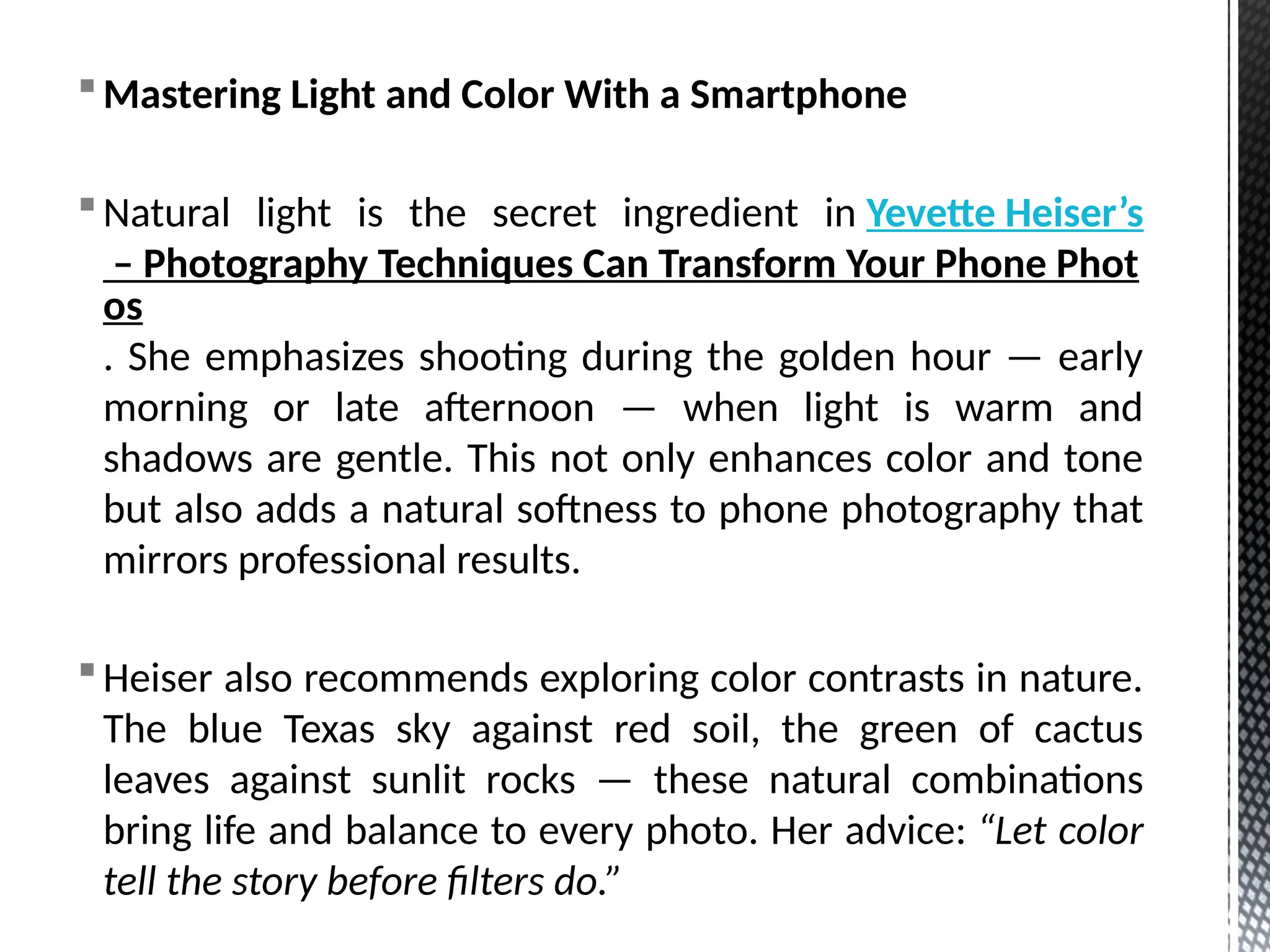 Yevette Heiser’s Texas Touch: Transforming Phone Photos Through Nature ...