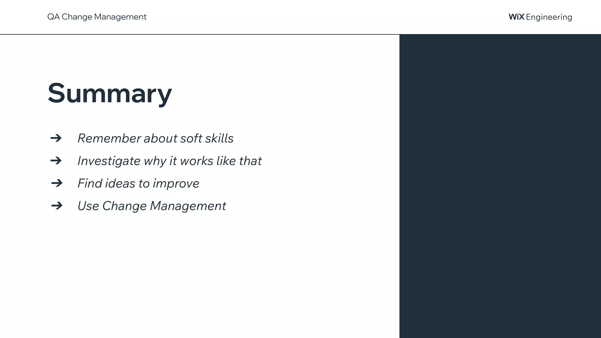 ЄВГЕНІЯ ГЛОВАЦЬКА «QA Change Management» Kyiv QADay 2021 | PPT