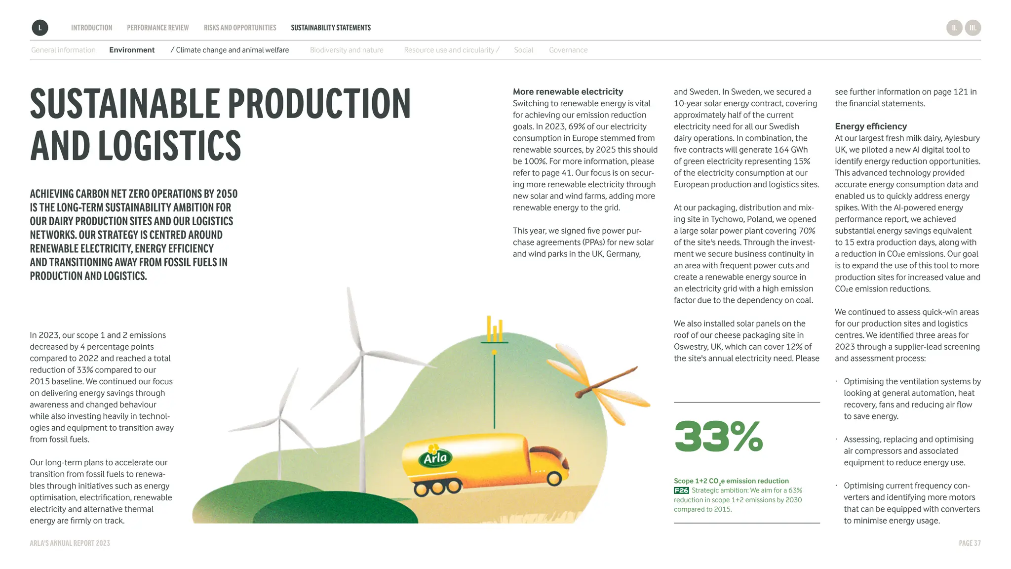 Arla Sustainability Report 2023 - Automation | PDF