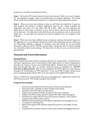 YFU Interest Form | DOC | Secondary Education | Education