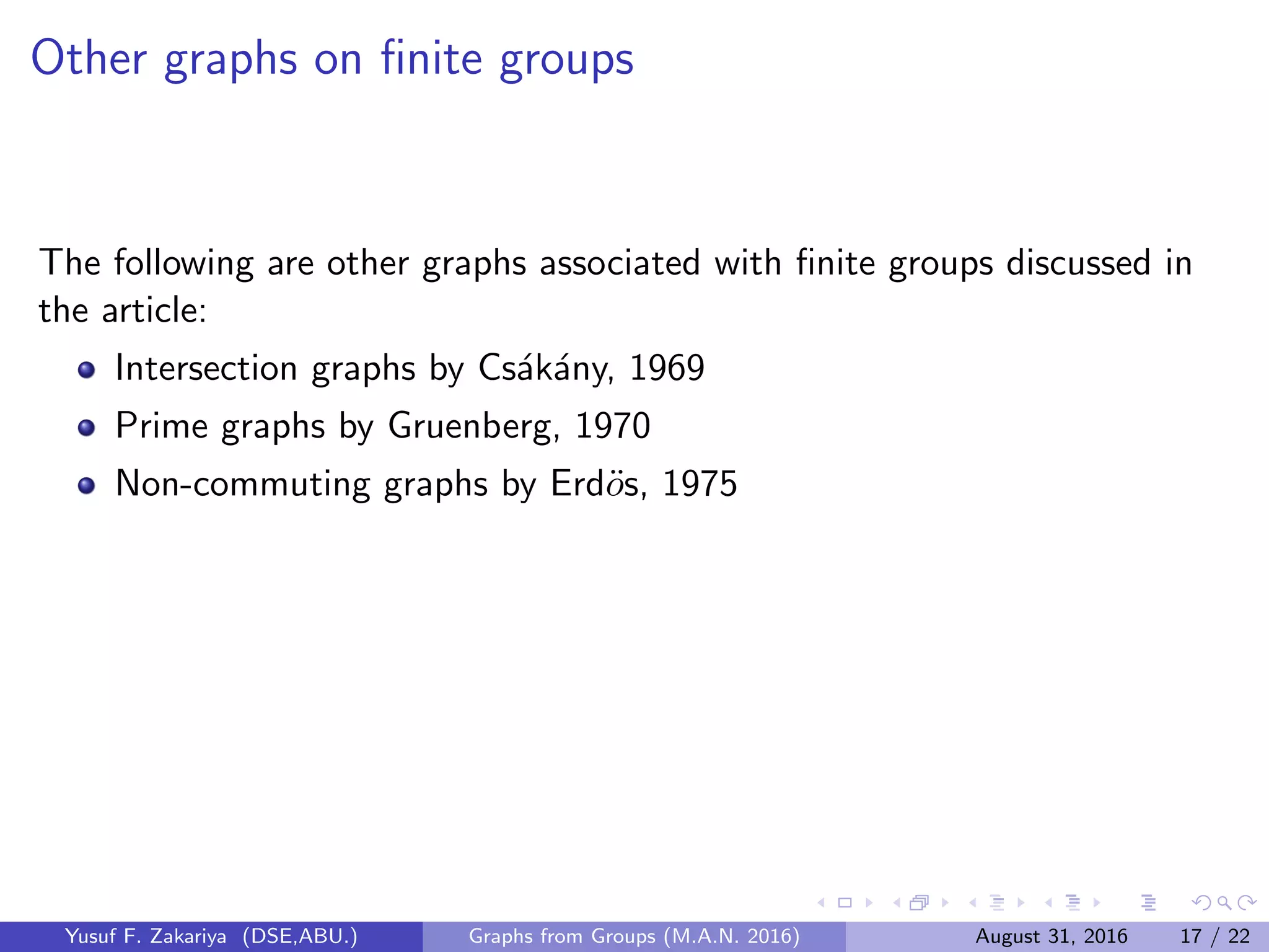 Graphs from Finite Groups: An Overview | PDF | Physics | Science