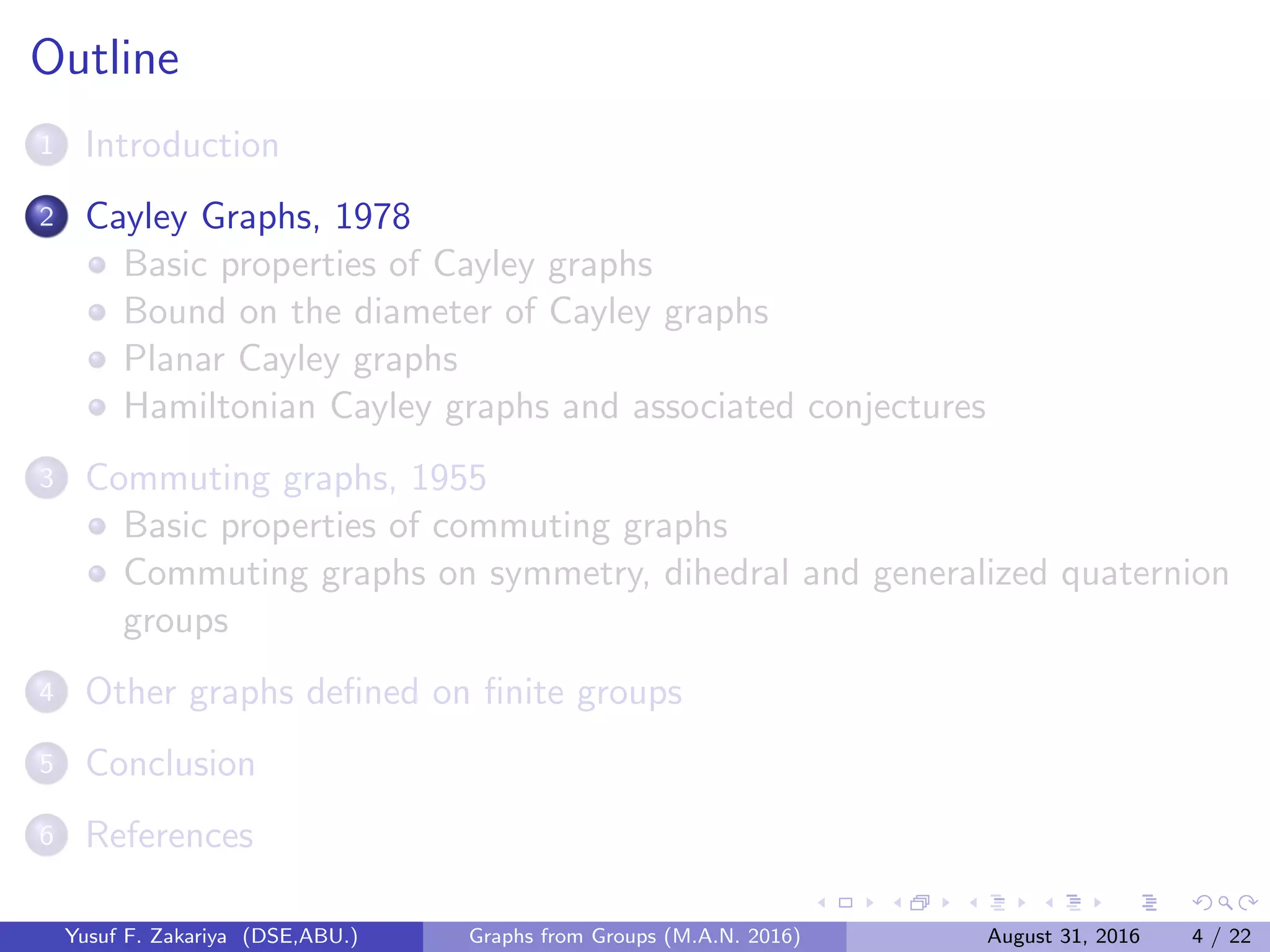 Graphs from Finite Groups: An Overview | PDF