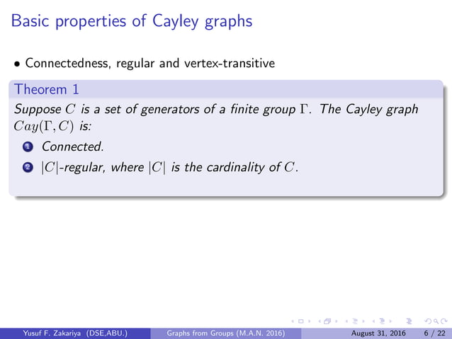 Graphs From Finite Groups An Overview Pdf Physics Science