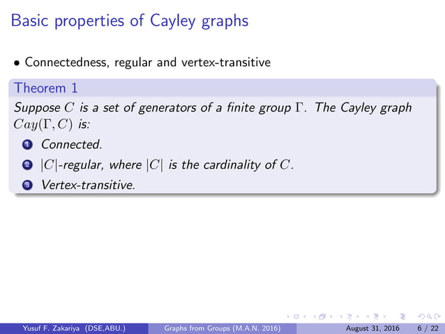 Graphs From Finite Groups An Overview Pdf Physics Science