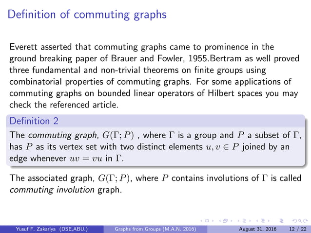 Graphs from Finite Groups: An Overview | PDF | Physics | Science