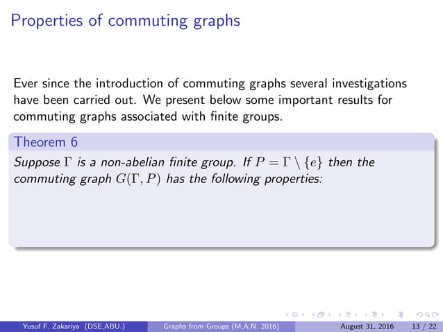 Graphs From Finite Groups An Overview Pdf Physics Science