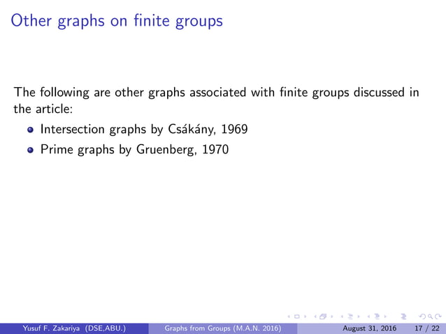 Graphs from Finite Groups: An Overview | PDF | Physics | Science