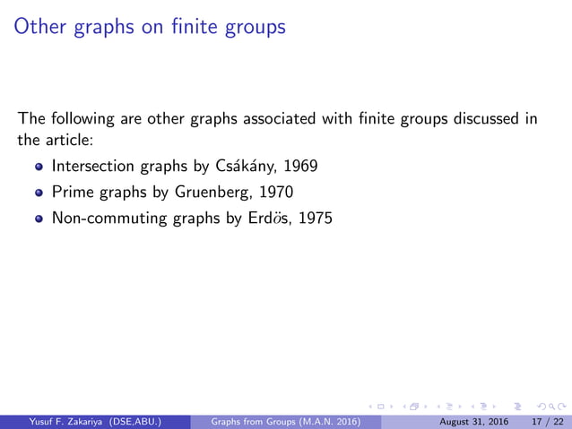 Graphs from Finite Groups: An Overview | PDF | Physics | Science