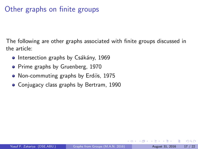 Graphs from Finite Groups: An Overview | PDF | Physics | Science