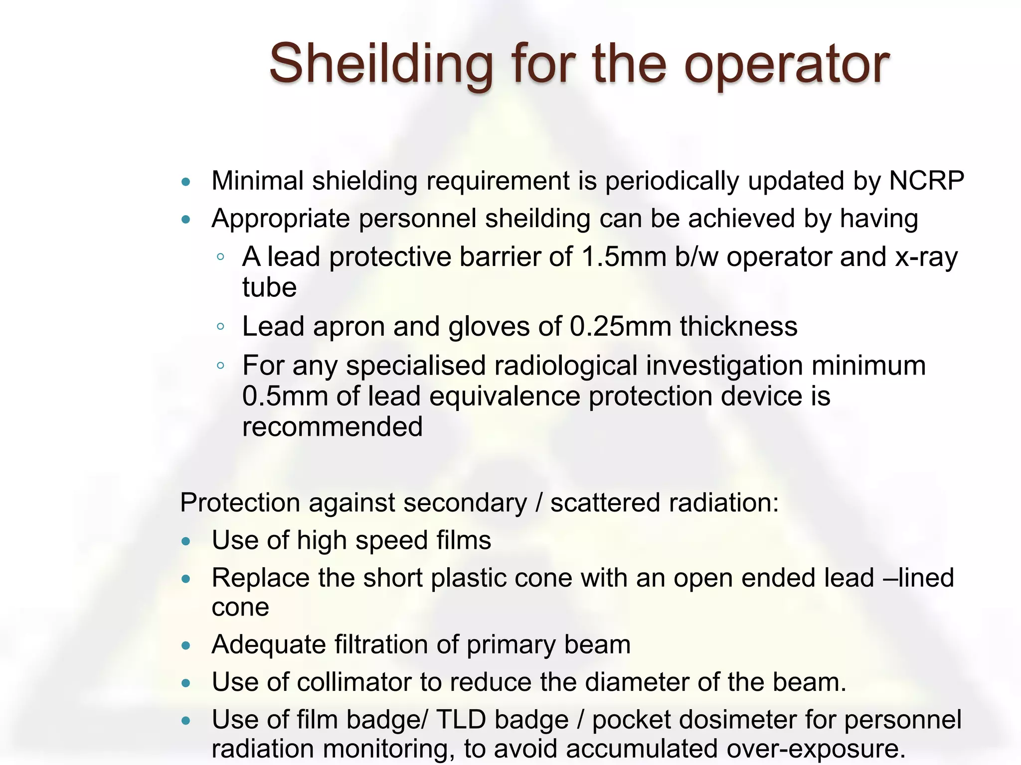 Radiation protection and dosimetry in dental radiology | PPTX
