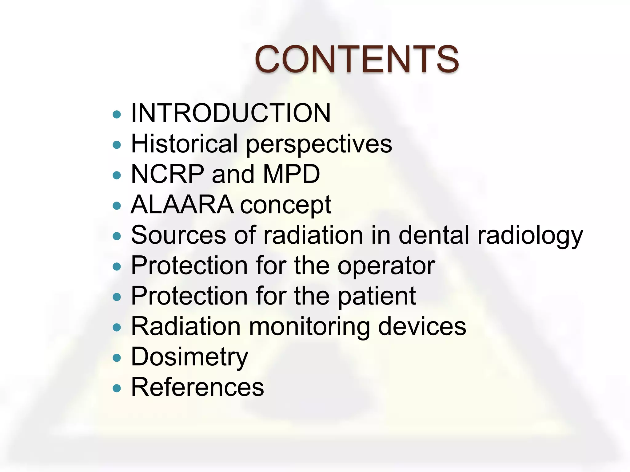 Radiation protection and dosimetry in dental radiology | PPTX