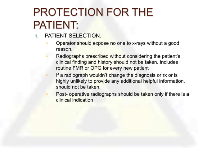Radiation protection and dosimetry in dental radiology | PPT