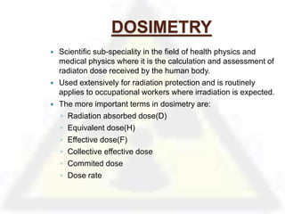 Radiation protection and dosimetry in dental radiology | PPTX