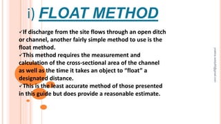 Different methods of water flow measurements | PPTX