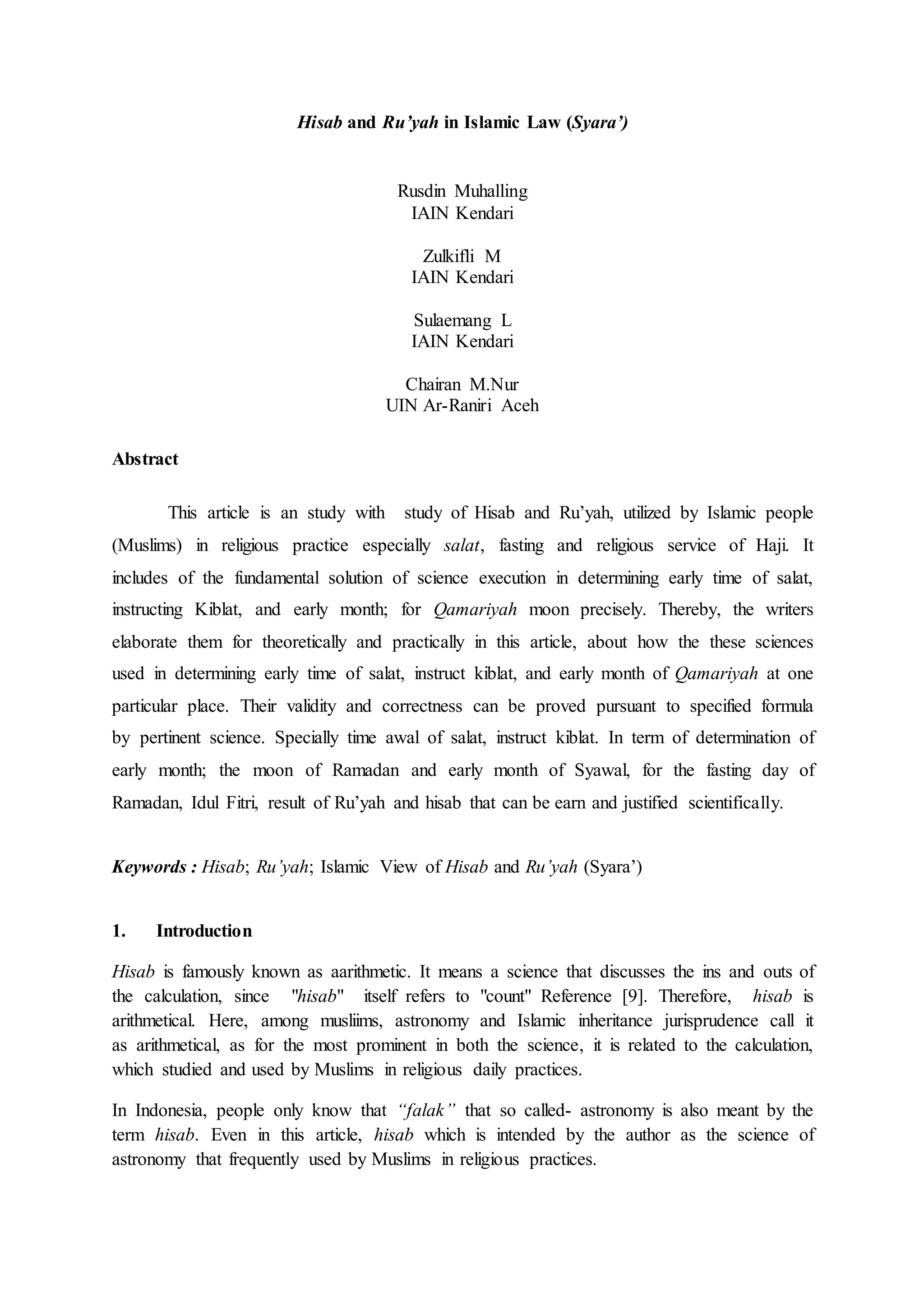 Hisab and ru'yah | DOCX