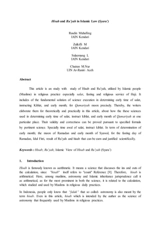 Hisab and ru'yah | PDF