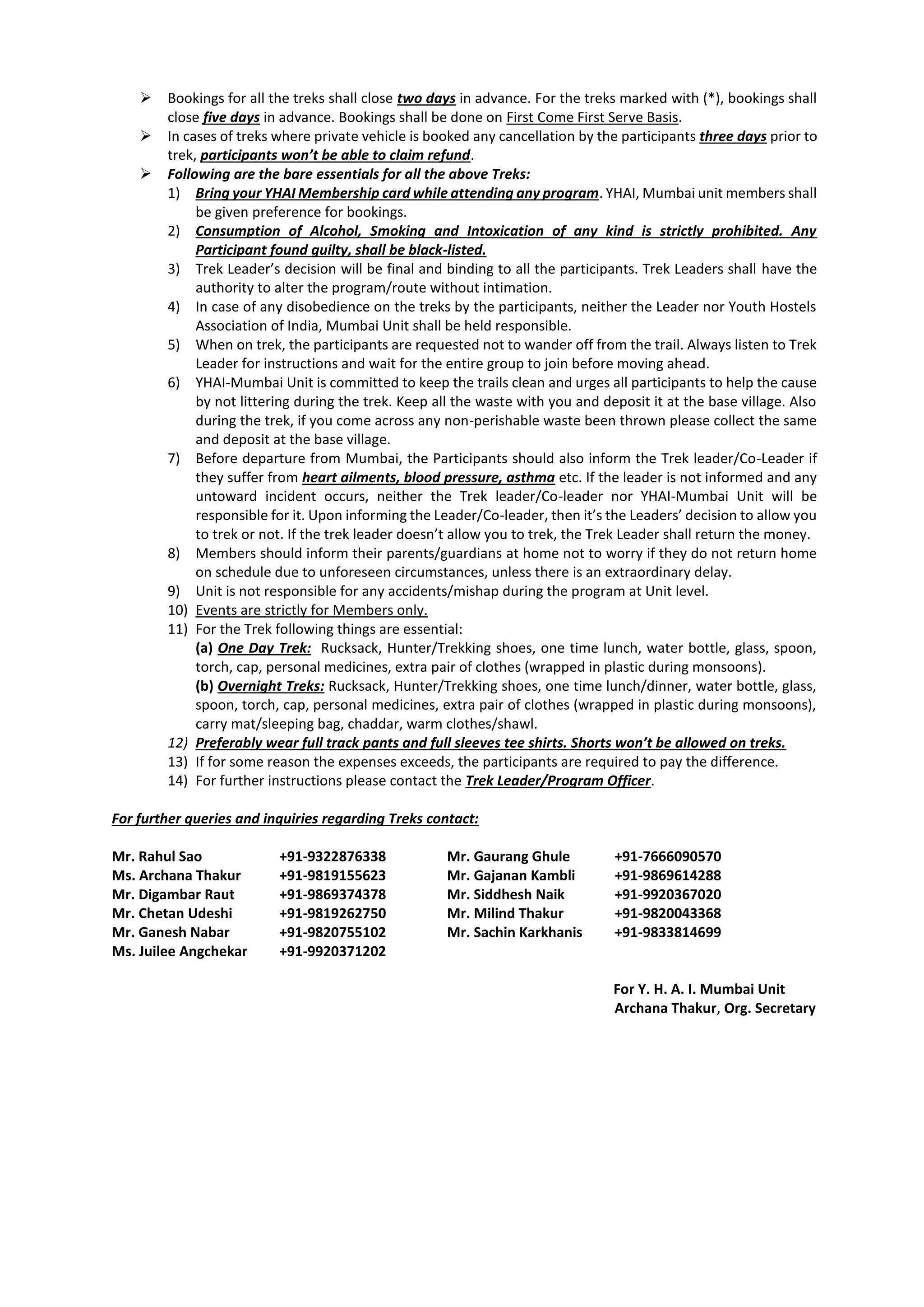 Yhai mumbai monsoon trek 2019 | PDF