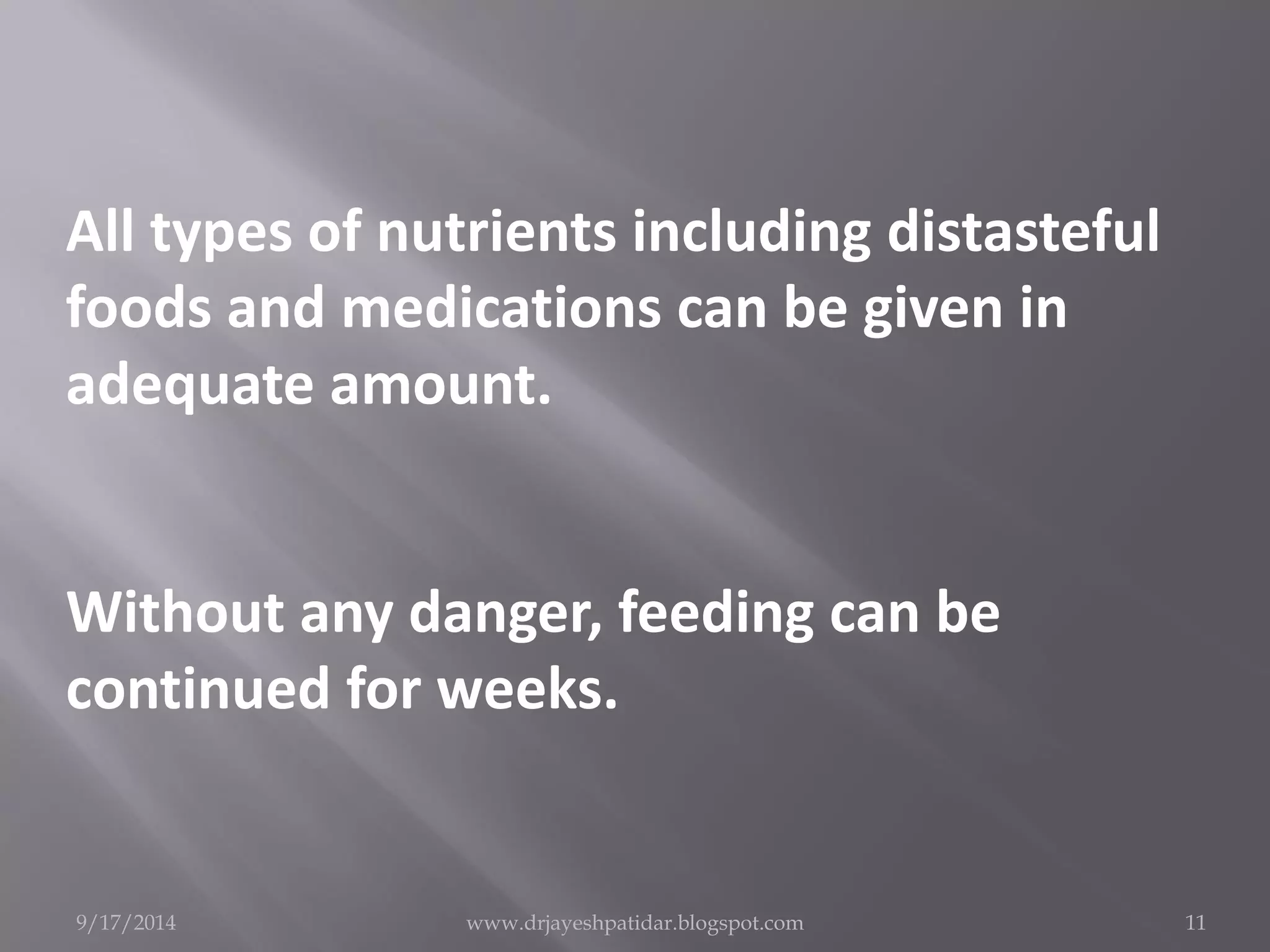Nasogastric feeding or gavage feeding | PDF