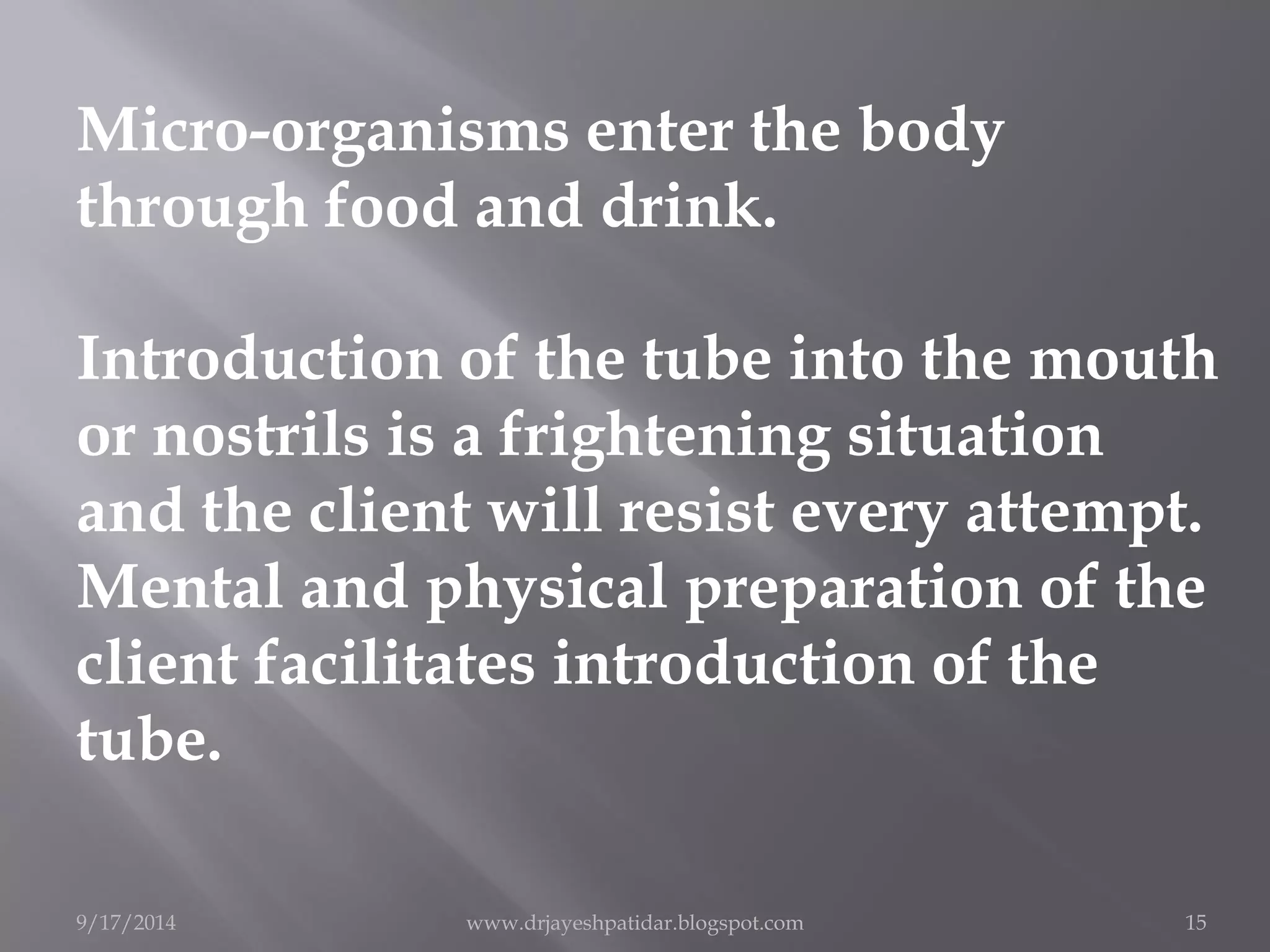 Nasogastric feeding or gavage feeding | PDF