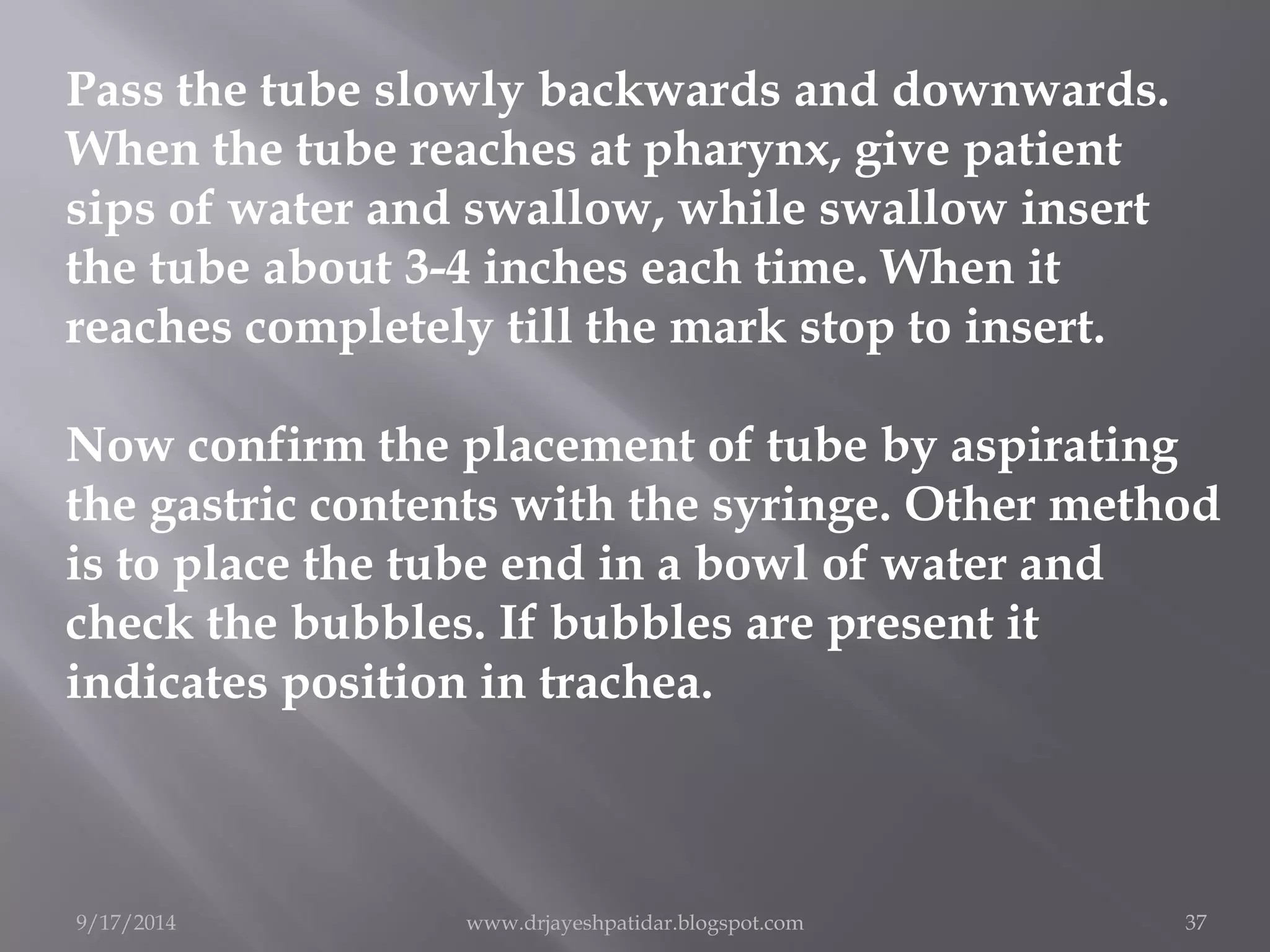 Nasogastric feeding or gavage feeding | PDF