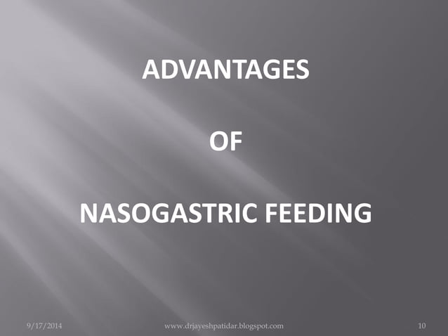 Nasogastric feeding or gavage feeding | PDF