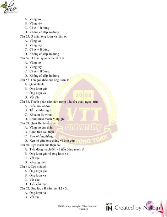 YHocData.com-bộ-câu-hỏi-mô-phôi.pdf đầy đủ | PDF