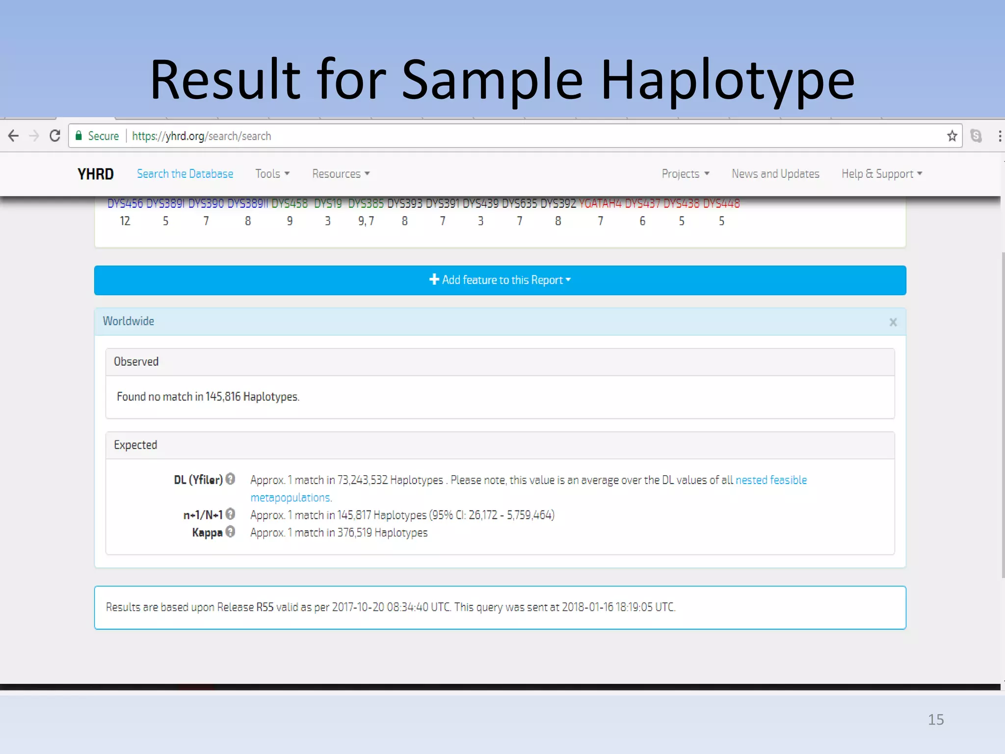 Y Chromosome Haplotype Reference Database (YHRD) ppt | PPTX