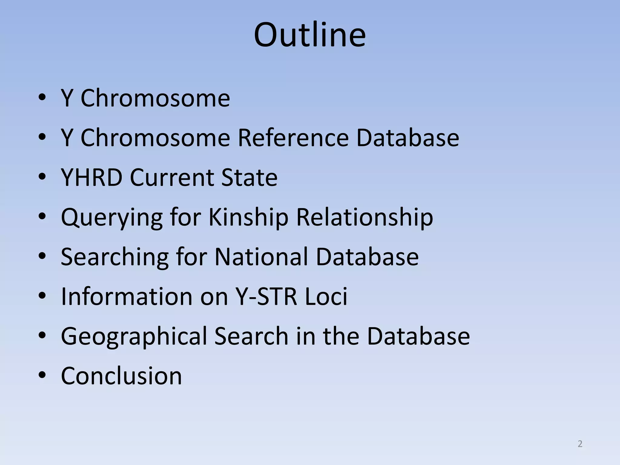 Y Chromosome Haplotype Reference Database (YHRD) ppt | PPTX
