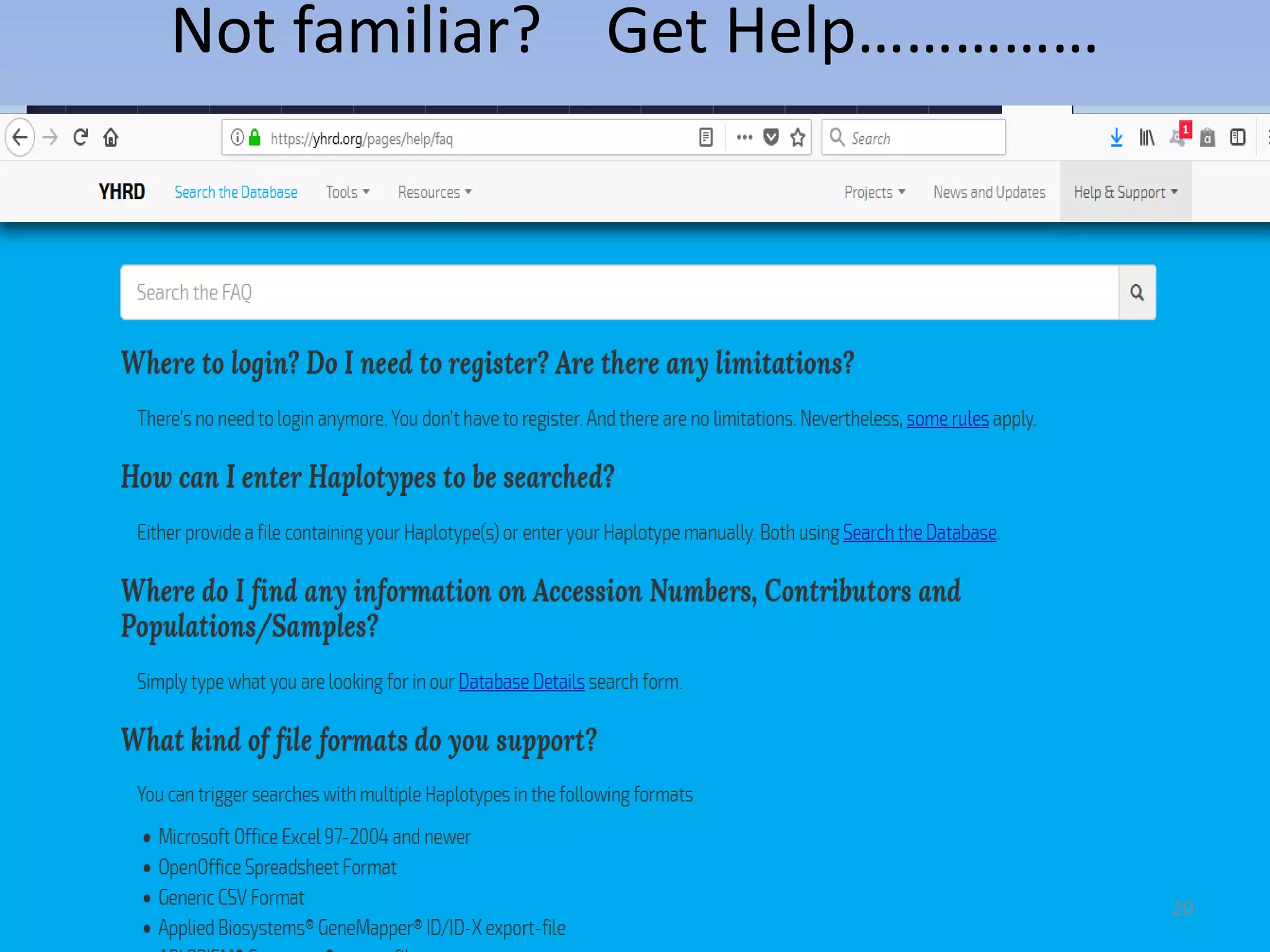 Y Chromosome Haplotype Reference Database (YHRD) ppt | PPTX