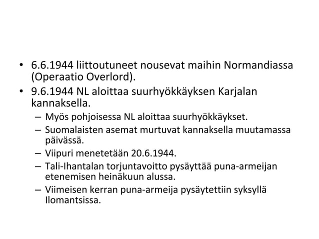 Yhteenveto Jatkosodasta | PPT