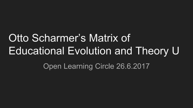 Otto Scharmer's Matrix for Educational Evolution and Theory U | PPT
