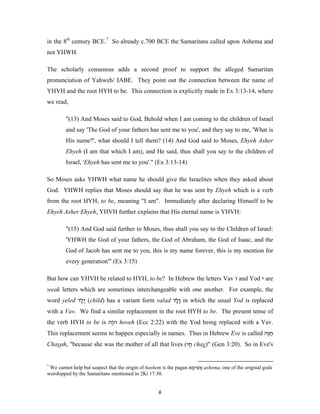 Yehovah - Pronounciation | PDF