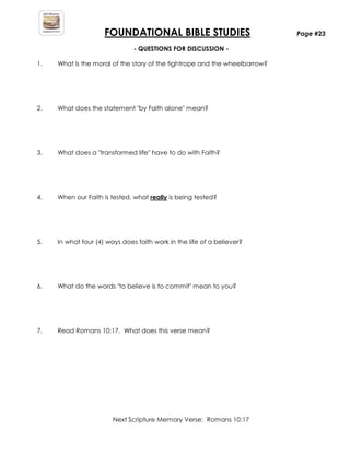 Romans 10 17 Bible Study