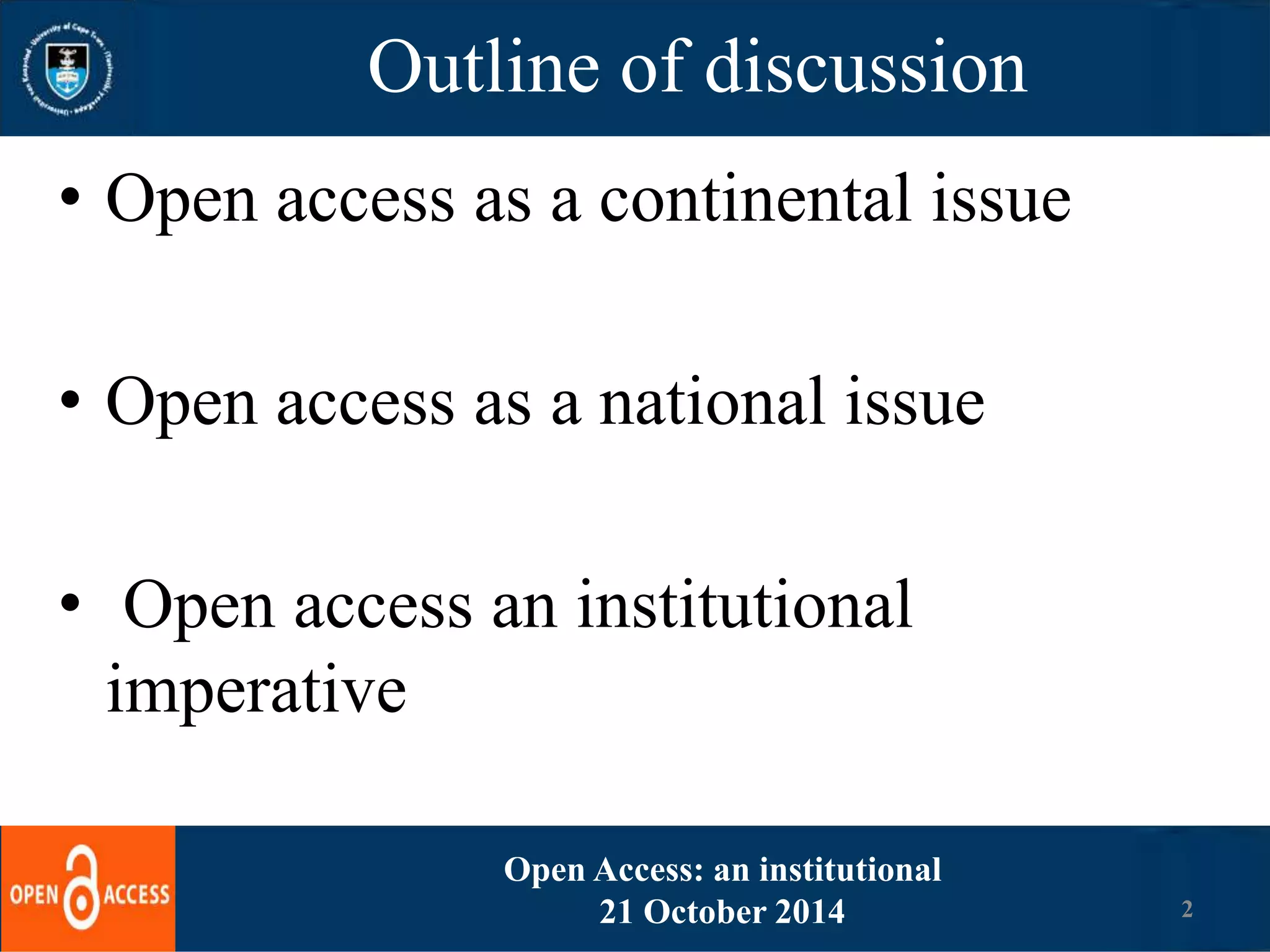 Open Access: an institutional imperative | PPTX